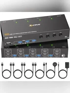Cameras, Photo & Video | Kvm Switch 3 Monitors 4 Computers 4k6hzedid ...